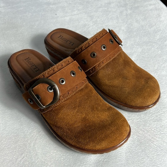 Born | Shoes | Born Brown Suede Leather Buckle Detail Clogs Us 7 Eur 38 ...